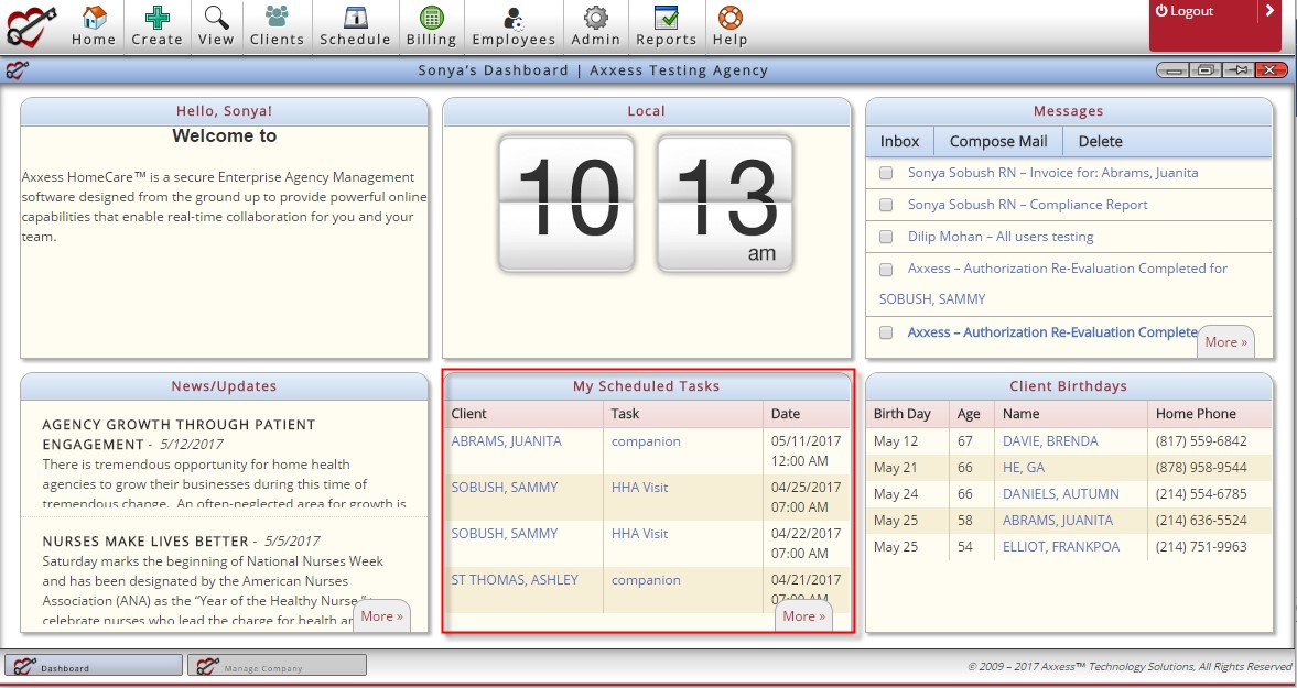 Dashboard – Help Center