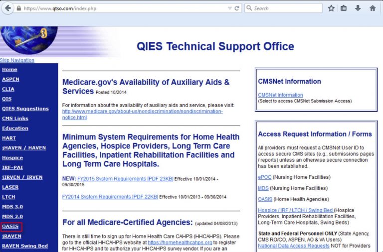 OASIS Submission – Help Center