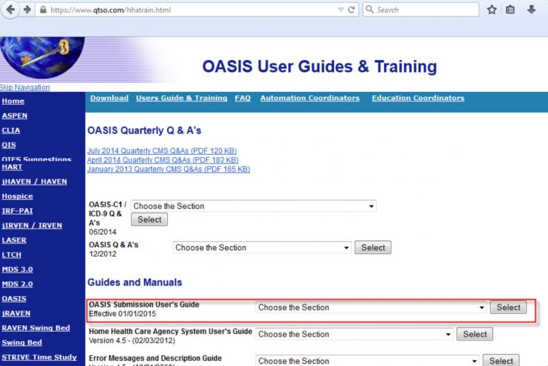 OASIS Submission – Help Center