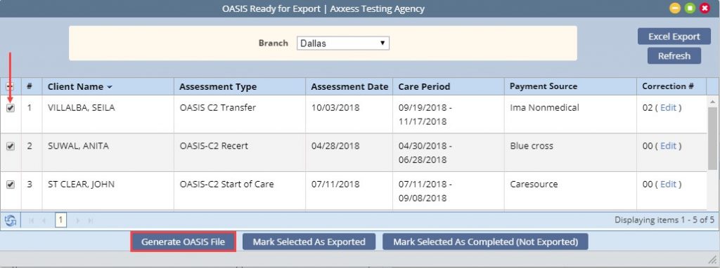 HomeCare OASIS Submission - Help Center