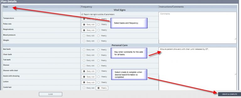 Aide Care Plan - Help Center