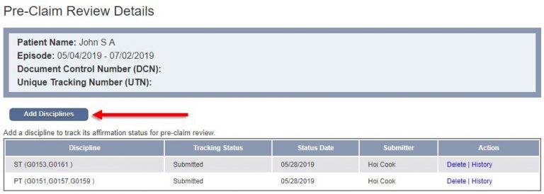 Pre-Claim Review Center in Axxess Home Health