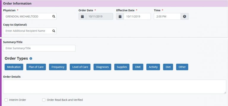 Physician Orders - Help Center