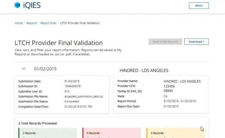 OASIS Submission to iQIES - Help Center