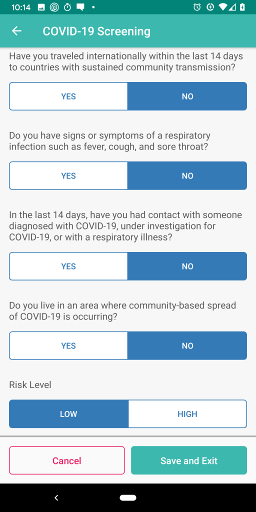 COVID-19 Screening for Clinicians - Help Center