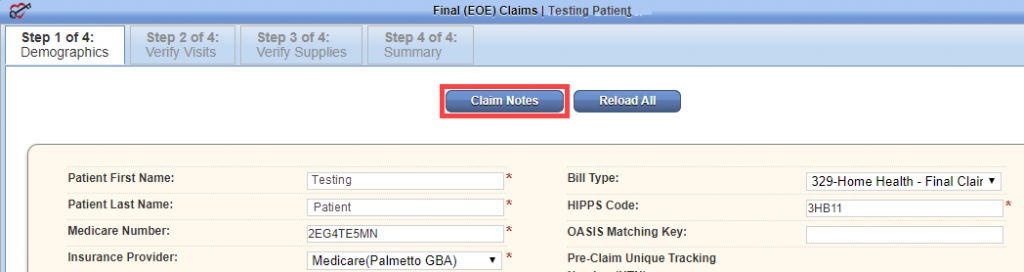 Claim Notes - Help Center
