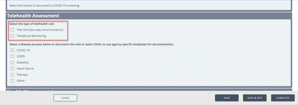 Telehealth Visit Note - Help Center