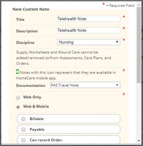 Telehealth Visit Custom Note - Help Center