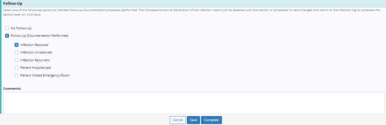 Infection Log and Reporting - Help Center