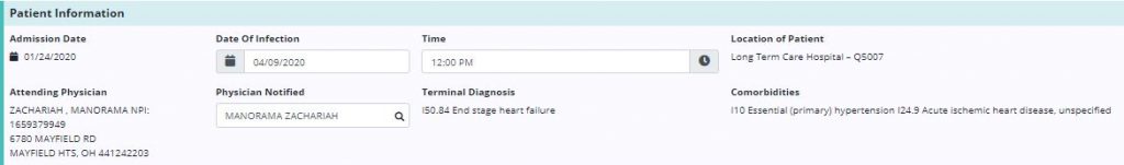 Infection Log and Reporting - Help Center