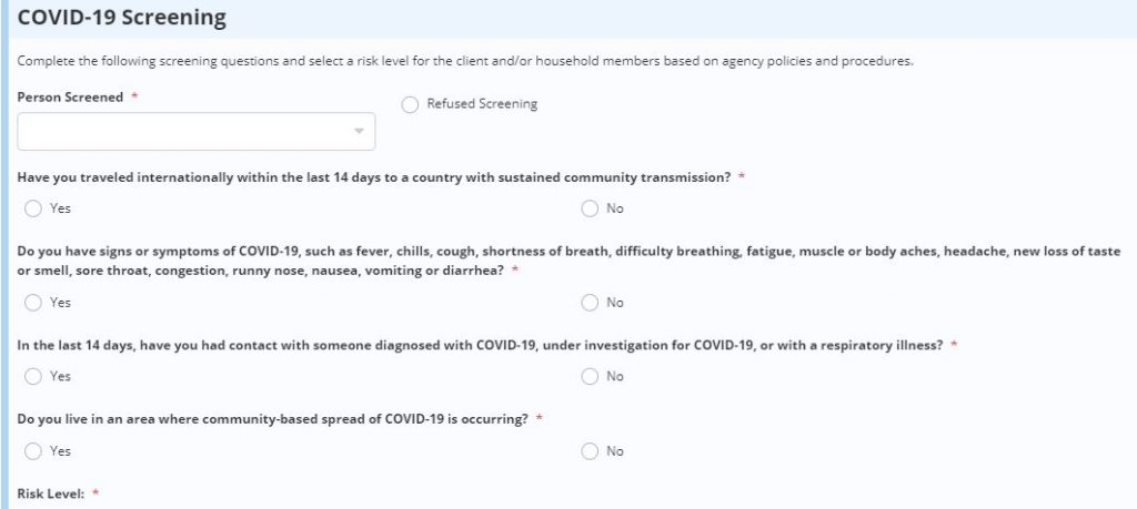 Infectious Disease Profile/COVID-19 Screening - Help Center