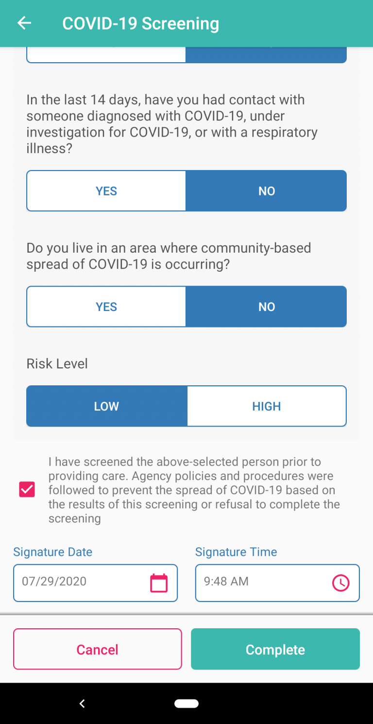COVID-19 Screening Updates - Help Center