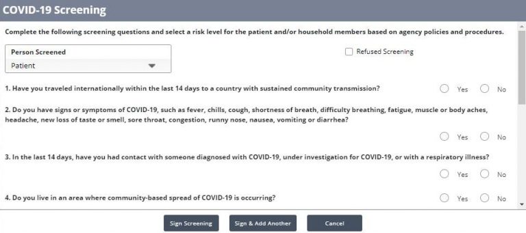 Infectious Disease Profile/COVID-19 Screening - Help Center