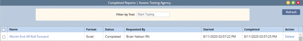 Month-End AR Roll Forward Report - Help Center