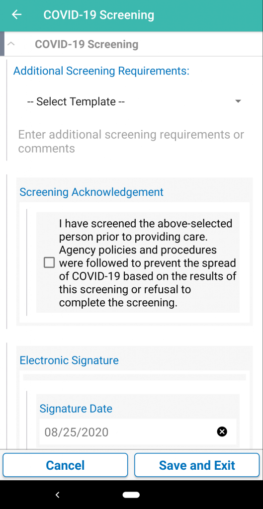 COVID-19 Screening Updates - Help Center