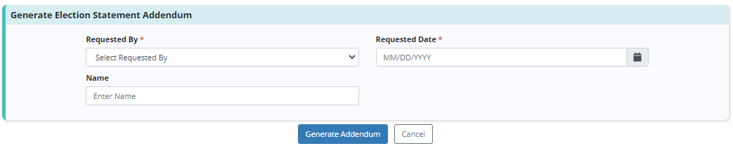 Election Statement Addenda - Help Center