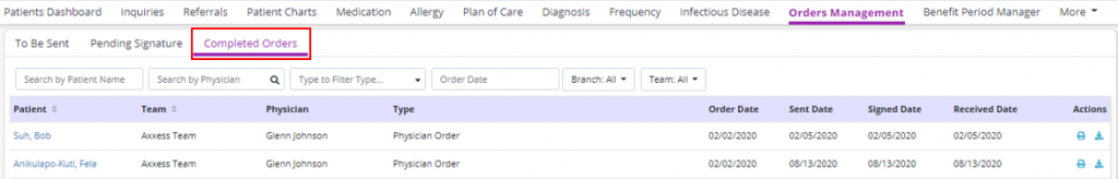 Completed Orders in Orders Management - Help Center