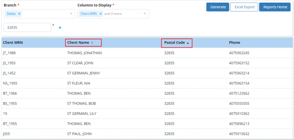 Postal Code Report - Help Center