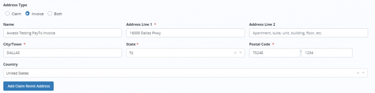 Alternate Remittance Addresses in Axxess Home Care