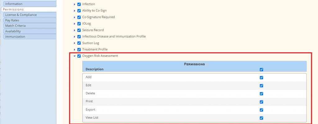 Oxygen Risk Assessment Addendum in Axxess Home Care