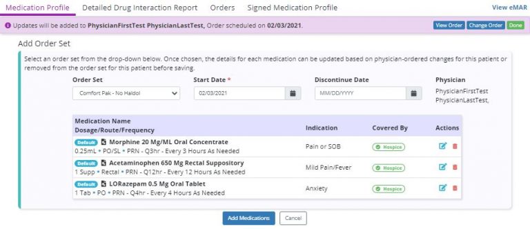 Medication Order Sets in Axxess Hospice