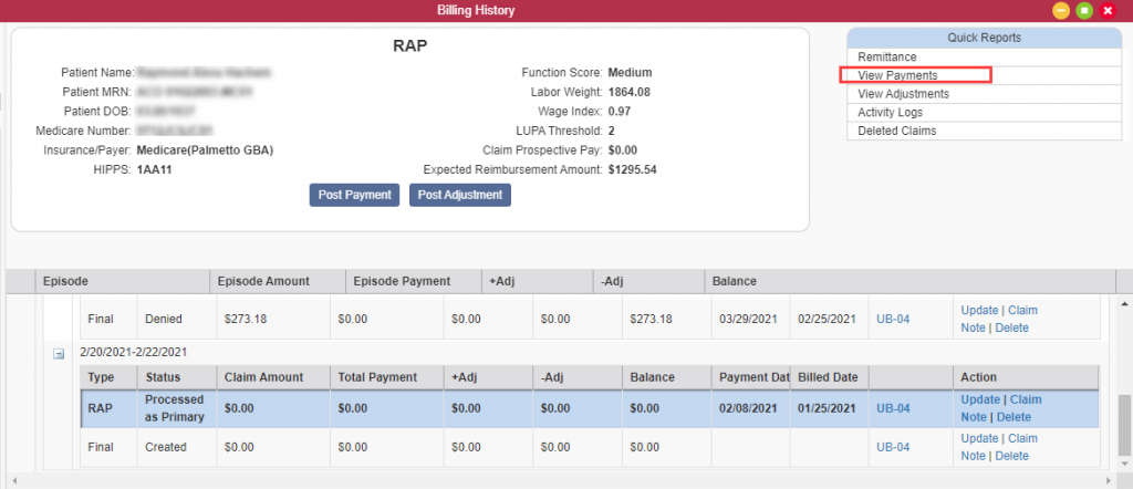 Removal of Delete Action in Remittances on Axxess Home Health
