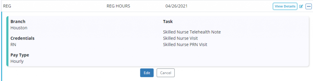 UltiPro Payroll Earning Codes in Axxess Hospice