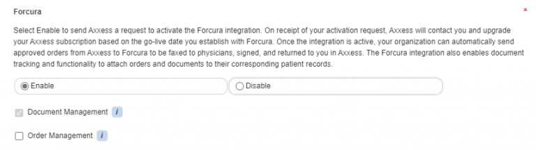 Forcura Document Management Integration in Axxess Home Health