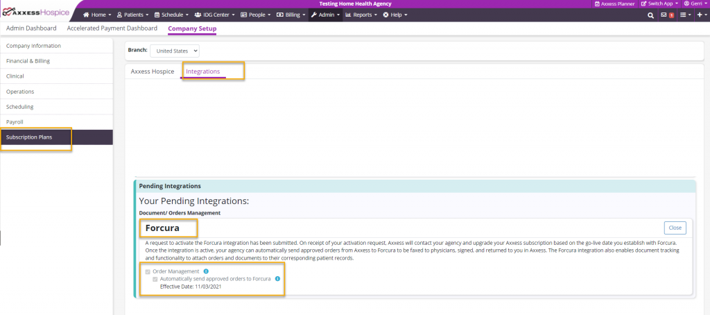 Mosai Document Management Integration in Axxess Hospice
