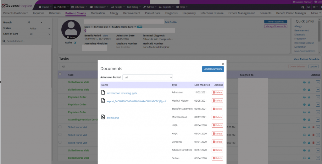 Mosai Document Management Integration in Axxess Hospice