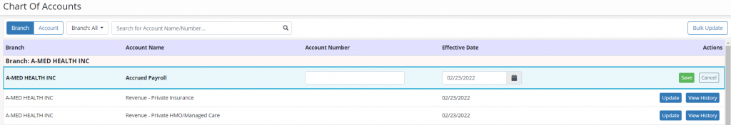 Chart of Accounts Mapping in Axxess Hospice