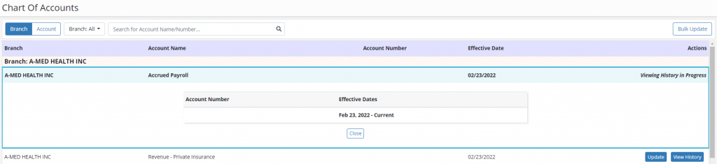 Chart of Accounts Mapping in Axxess Hospice