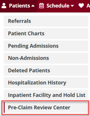 Affirmation Statuses in Pre-Claim Review Center in Axxess Home Health