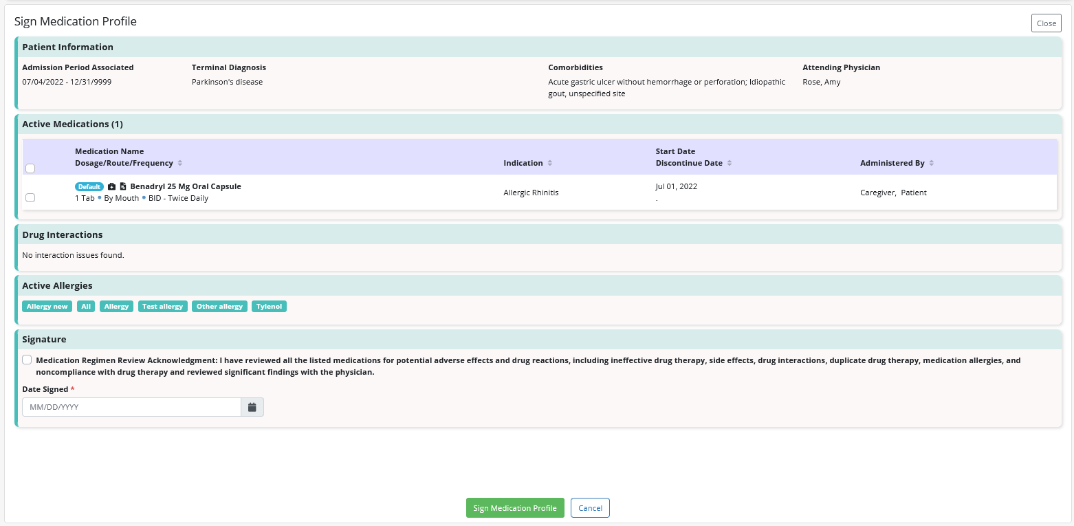 Medication Profile - Help Center