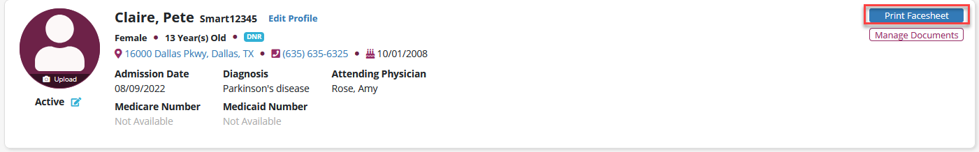 Face Sheet Comments - Help Center
