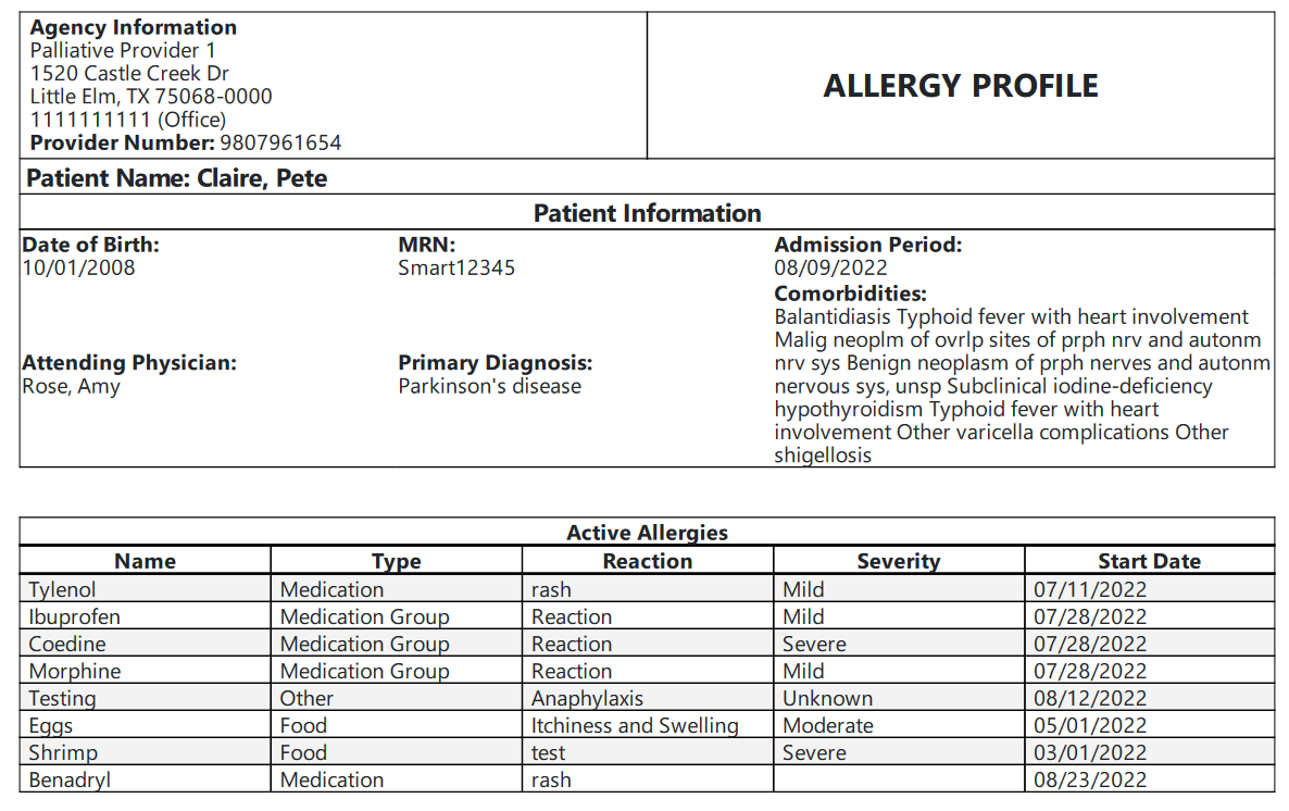 Allergy Profile - Help Center