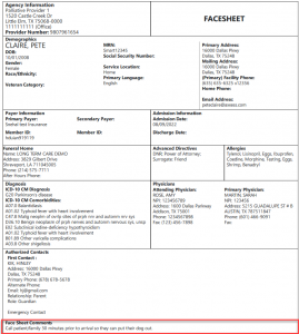 Face Sheet Comments - Help Center