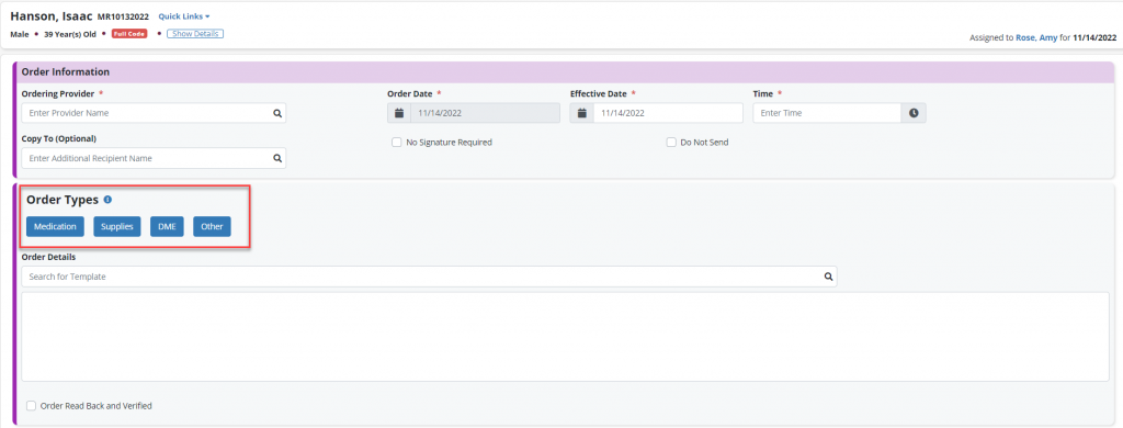 Enhanced Order Functionality in Axxess Palliative Care