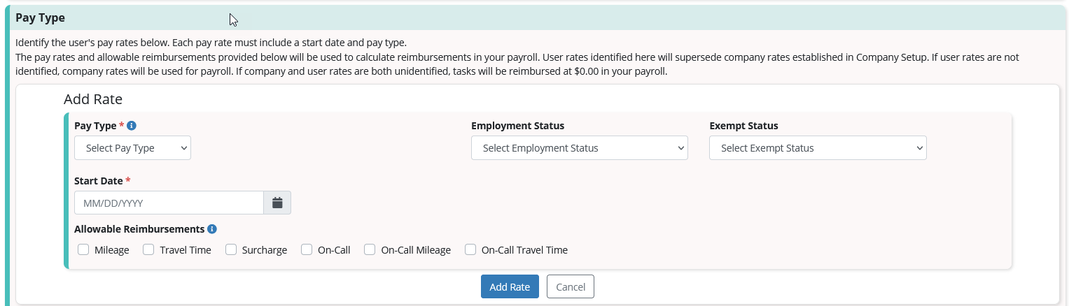 Payroll Center in Axxess Palliative Care