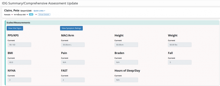 IDG Summary/Comprehensive Assessment in Axxess Palliative Care