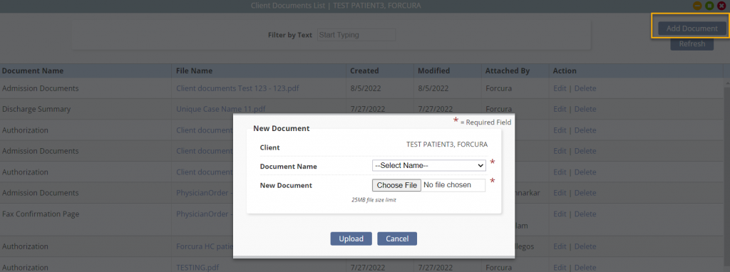 Mosai Document Management in Axxess Home Care