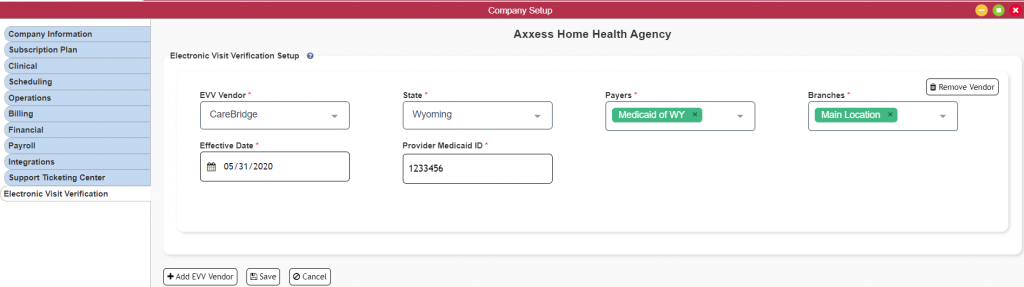 CareBridge EVV Integration in Axxess Home Health