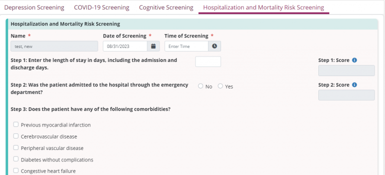 Hospitalization and Mortality Risk Screening in Axxess Palliative Care
