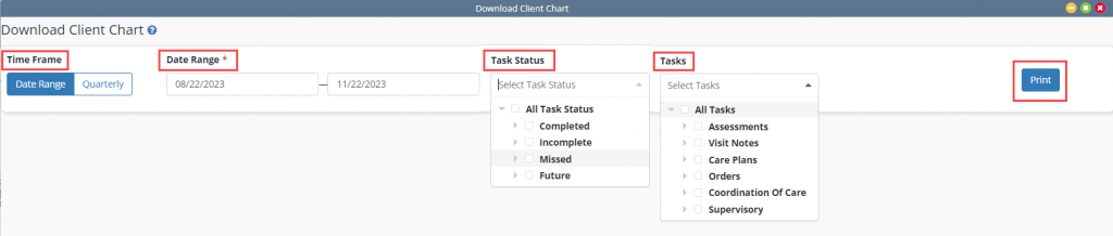 Download Client Chart in Axxess Home Care