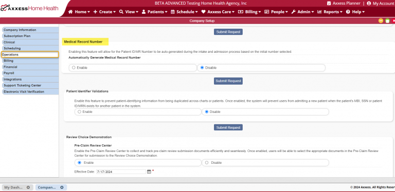 Automatic MRN Generation in Axxess Home Health
