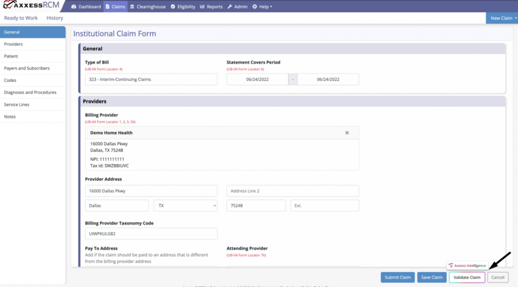 Claim Validation Rules Engine in Axxess RCM