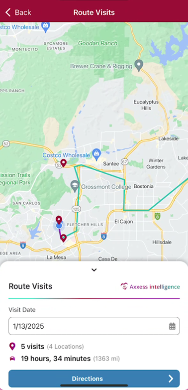 Mobile Visit Routing in Axxess Home Health