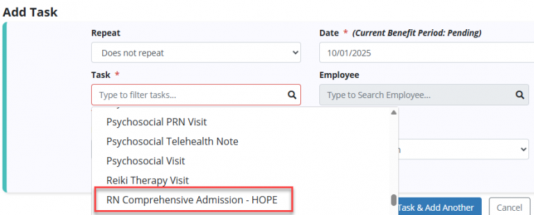 HOPE Workflow in Axxess Hospice