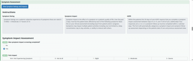 HOPE Workflow in Axxess Hospice