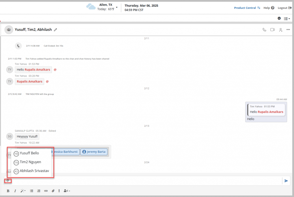 Messaging Elements in Axxess Connect